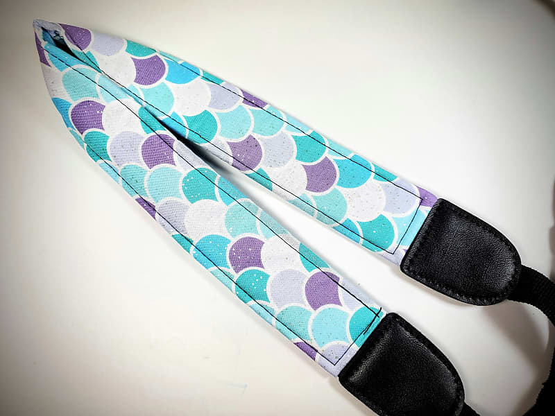 Teal and Purple Mermaid Scale Ukulele Strap - Fish Scale | Reverb