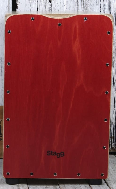 Stagg Standard Sized Birch Cajon Hand Drum Red Finish CAJ 50 | Reverb