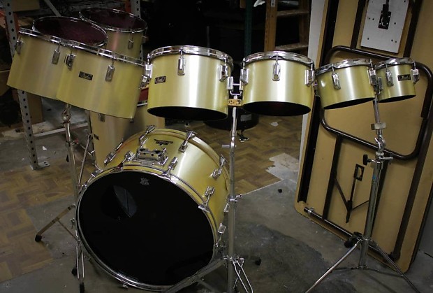 Pearl Fiberglass 10 Piece Drum Set | Reverb