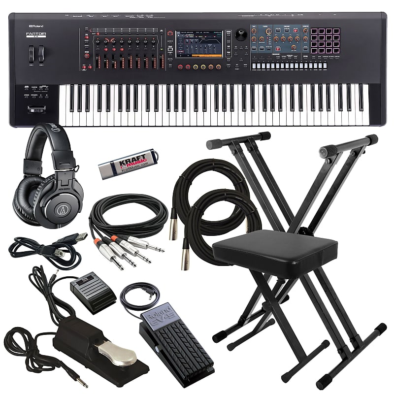 Roland Fantom 7 EX Workstation Keyboard KEY ESSENTIALS BUNDLE | Reverb