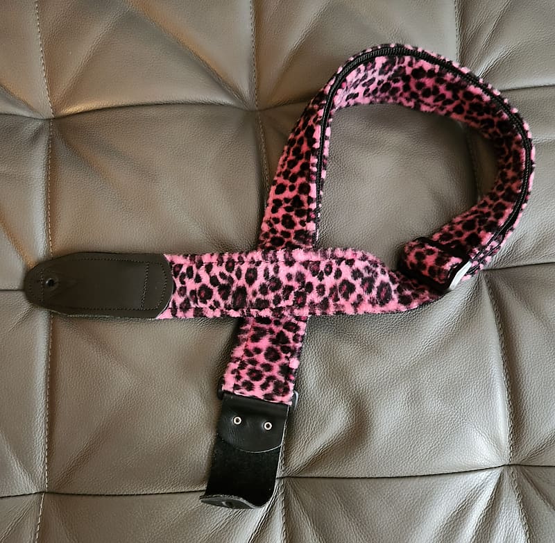 Pink Leopard Print Guitar Strap | Reverb