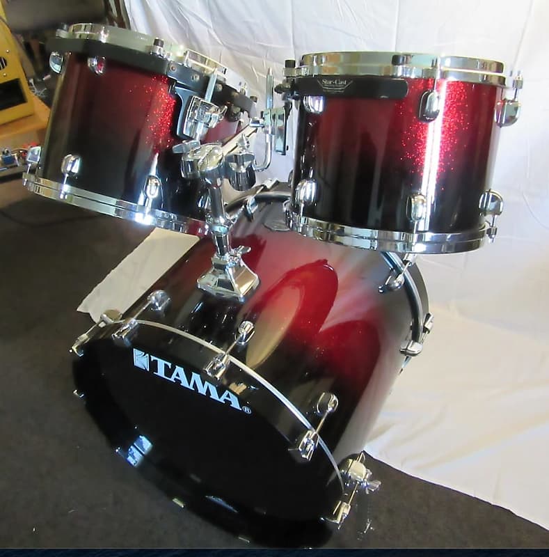 Tama Starclassic Birch - Red Sparkle Fade (12",14",22") | Reverb
