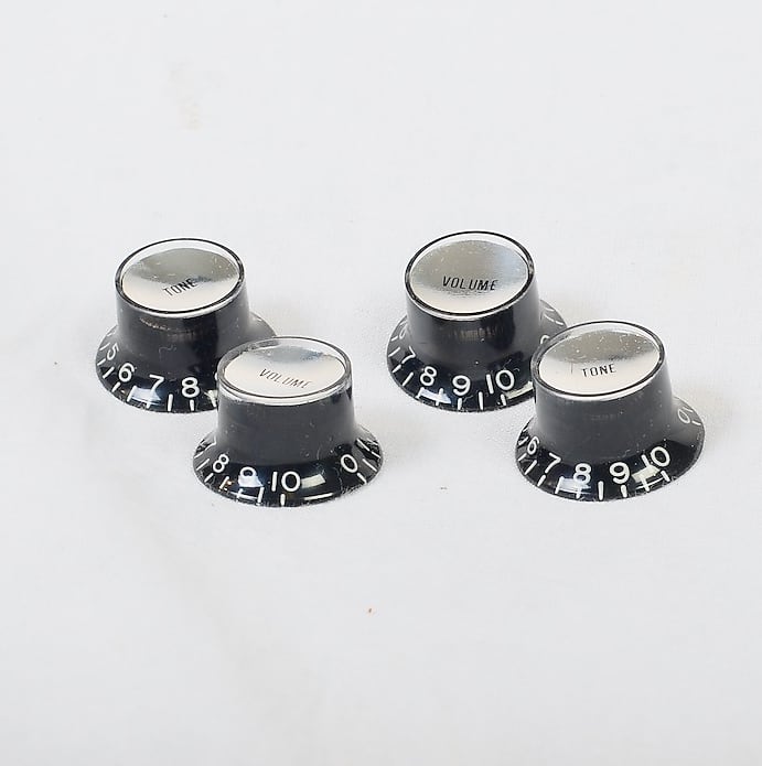 Gibson Black Reflector Knobs (4) - Black | Reverb