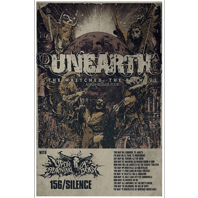 UNEARTH | UPON A BURNING BODY The Wretched; the Ruinous Tour | Reverb