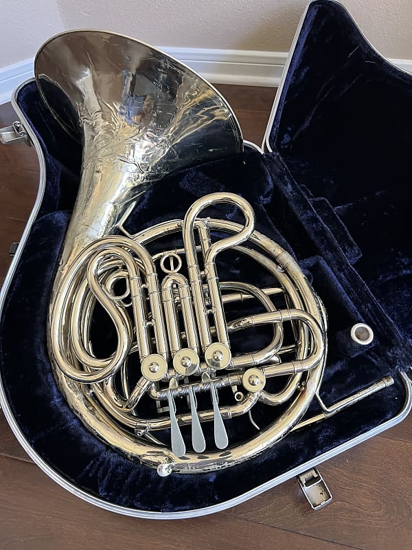 C. G. Conn 8D Silver Double French horn. Made in USA | Reverb
