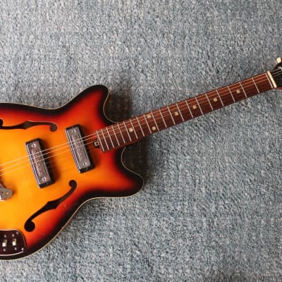 Vintage 1960s Teisco 2 PU 335 Guitar Body Sunburst EZ Project | Reverb