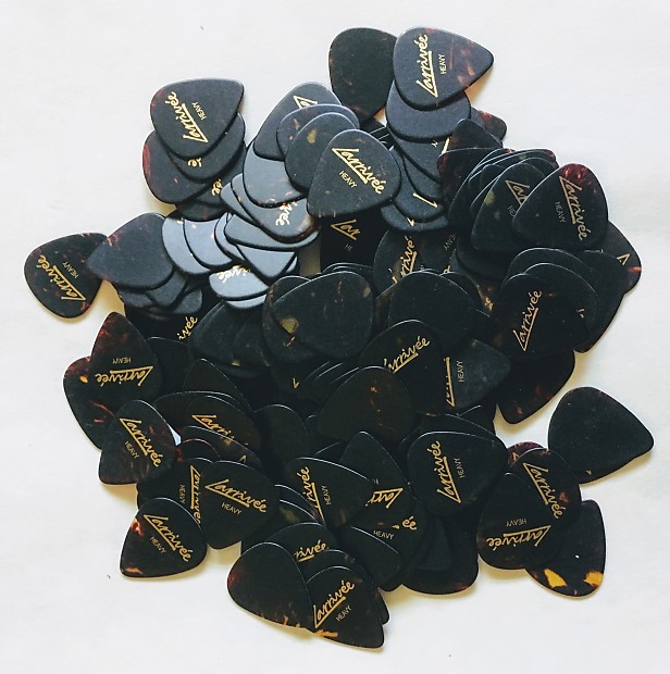 Larrivee Logo Picks Tortoise Shell Look Celluloid LOT of 144 | Reverb