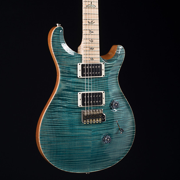PRS Custom 24 10 Top With Flame Maple Neck Blue Crab Blue | Reverb