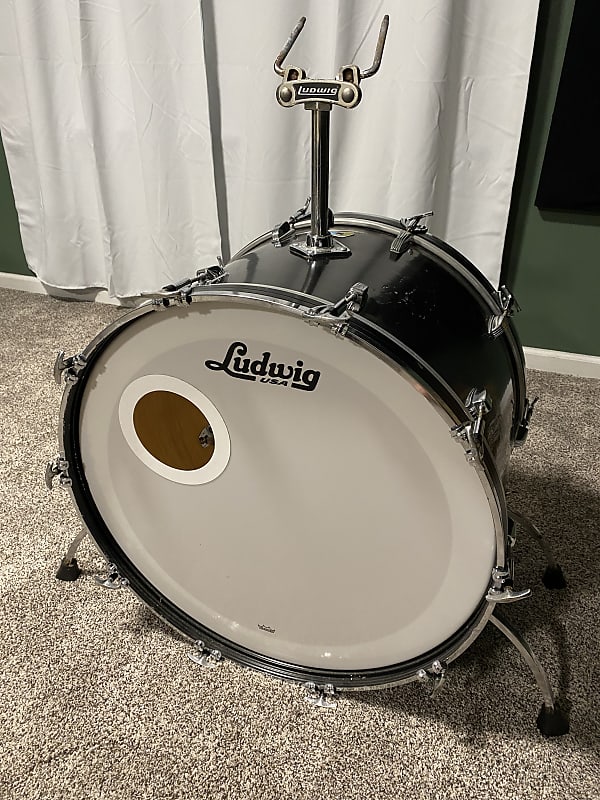 26x16 Ludwig Classic Maple 1970’s Black Cortex Bass Drum!!! | Reverb