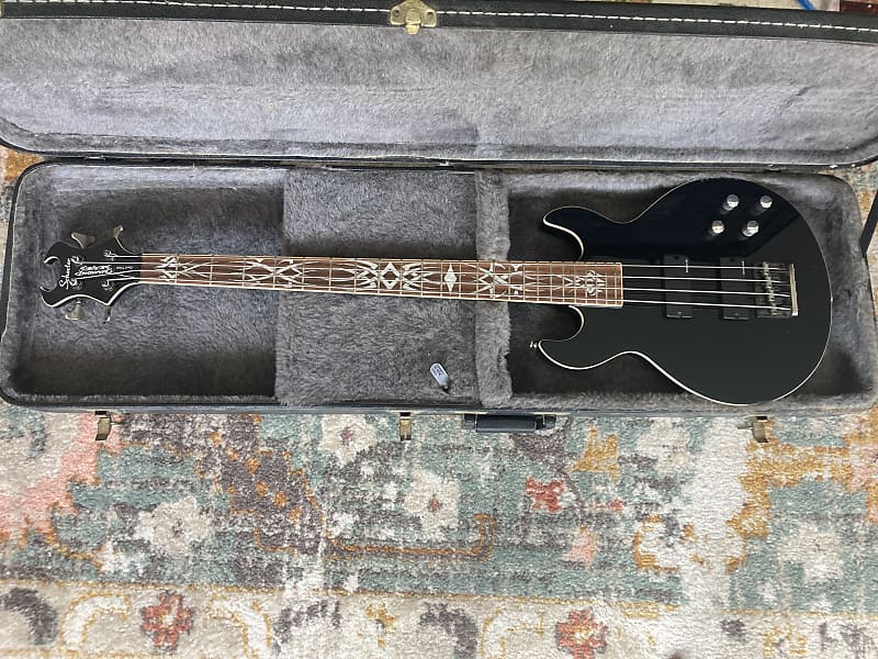 Schecter Devil Tribal Bass Black EXC w Hard Case - Black | Reverb