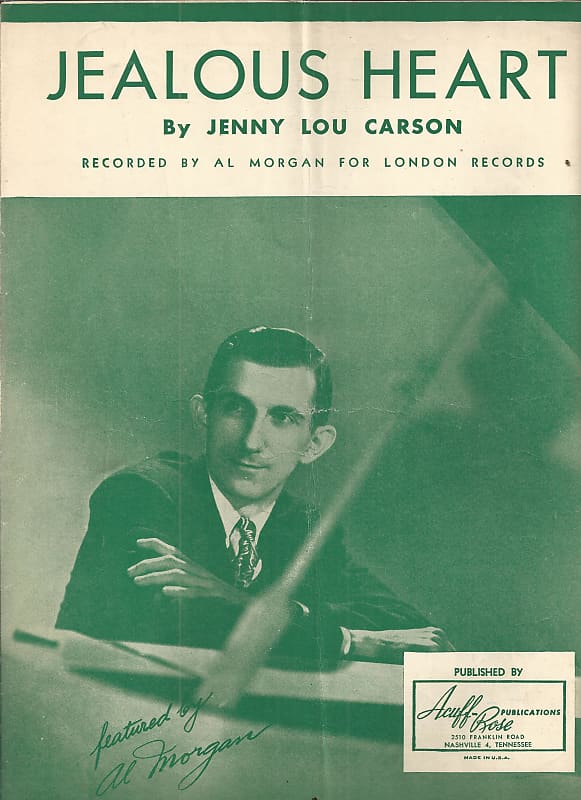 Jealous Heart-Sheet Music, 1944 | Reverb