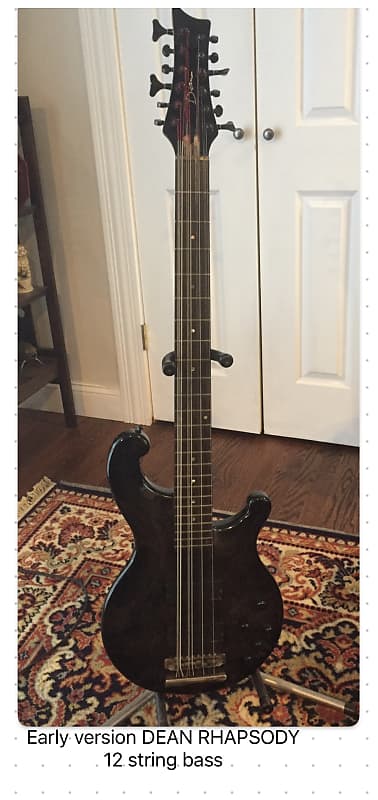 Dean Rhapsody 12 String Bass - Black/Grey smoke | Reverb