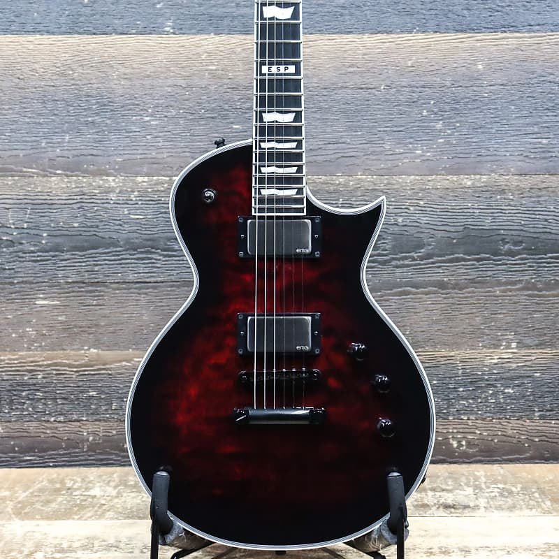 ESP E-II Eclipse See Thru Black Cherry Sunburst Quilted Top | Reverb