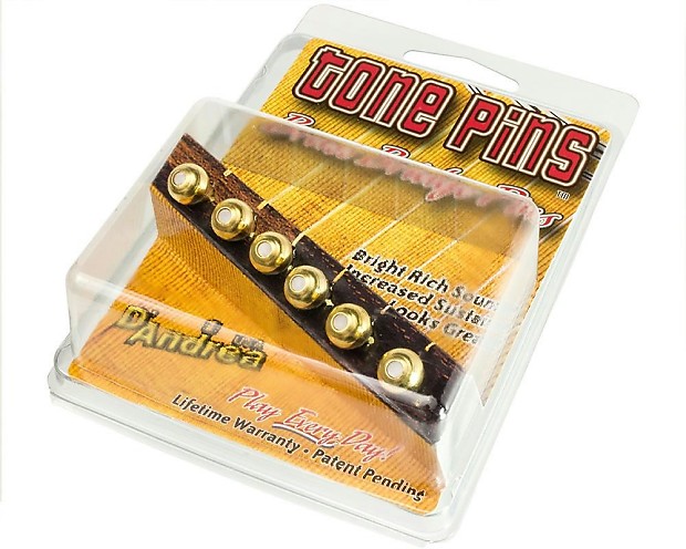 D'Andrea TONE PINS Brass Bridge Pins, Traditional Shape, | Reverb