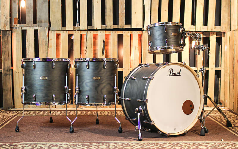 Pearl Session Studio Select Black Satin Ash Drum Set - | Reverb