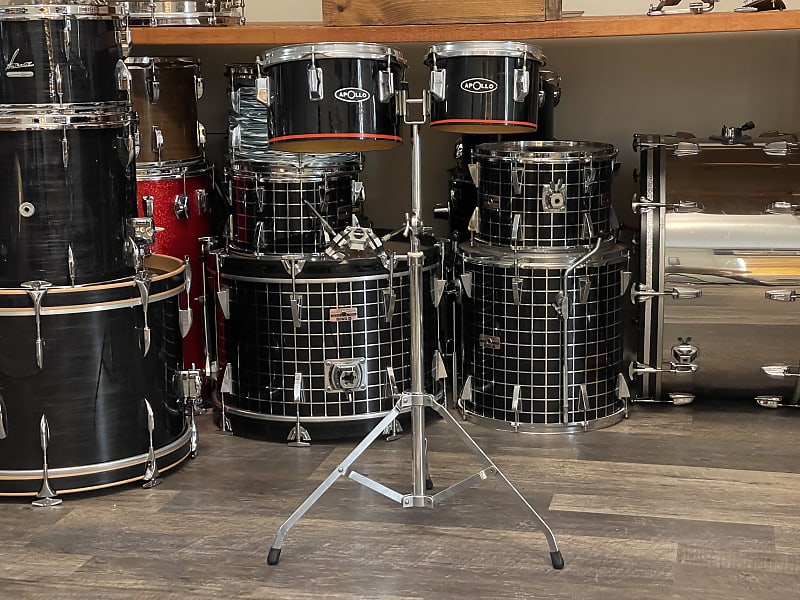 60/70's Apollo 8" & 10" Black Concert Toms With Pearl Stand | Reverb