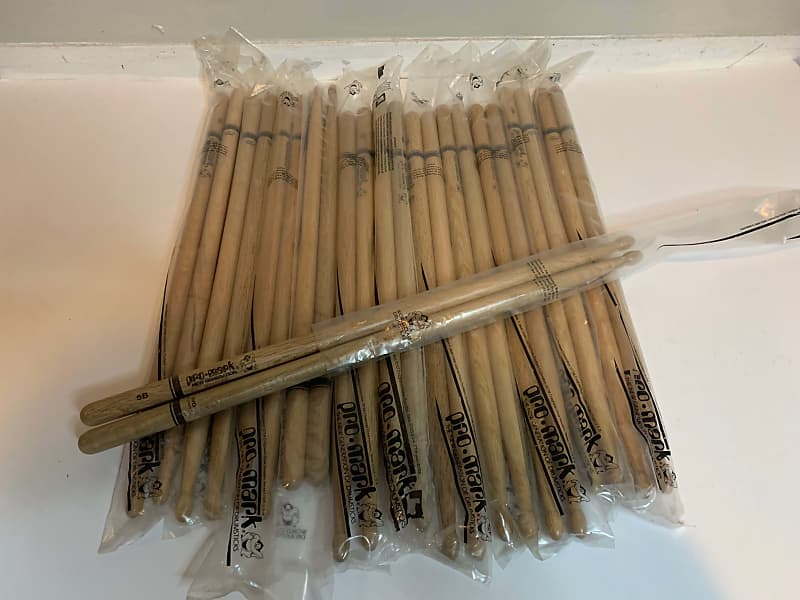 NOS 12 PAIRS! Pro-Mark 5B Oak Drum Sticks | Reverb