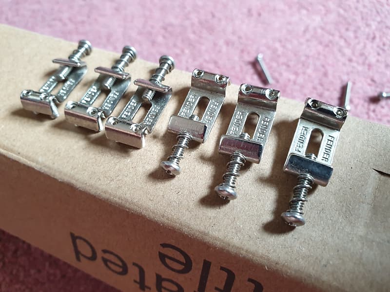 Fender 6 Stratocaster Saddles 2015 Nickel | Reverb