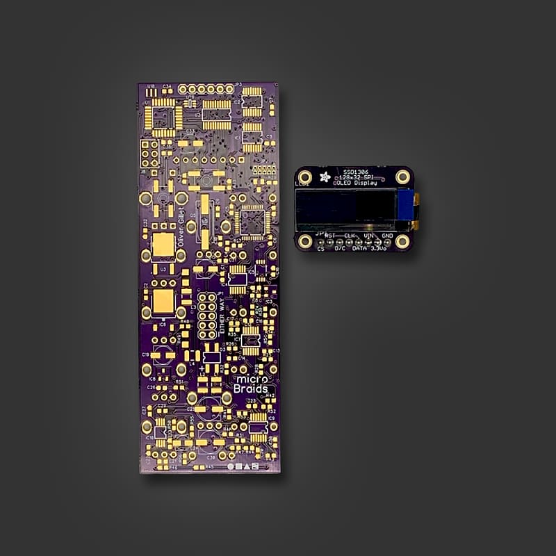 Magpie Modular v2 uBraids PCB and blue OLED display | Reverb Australia