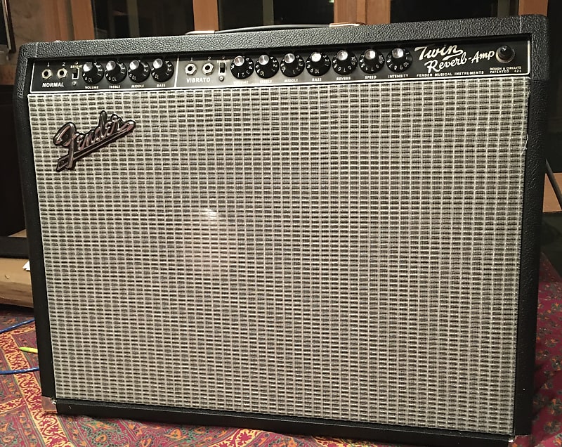 1966 Fender Blackface Twin Reverb (Twin Custom) W/ JBL D130F | Reverb