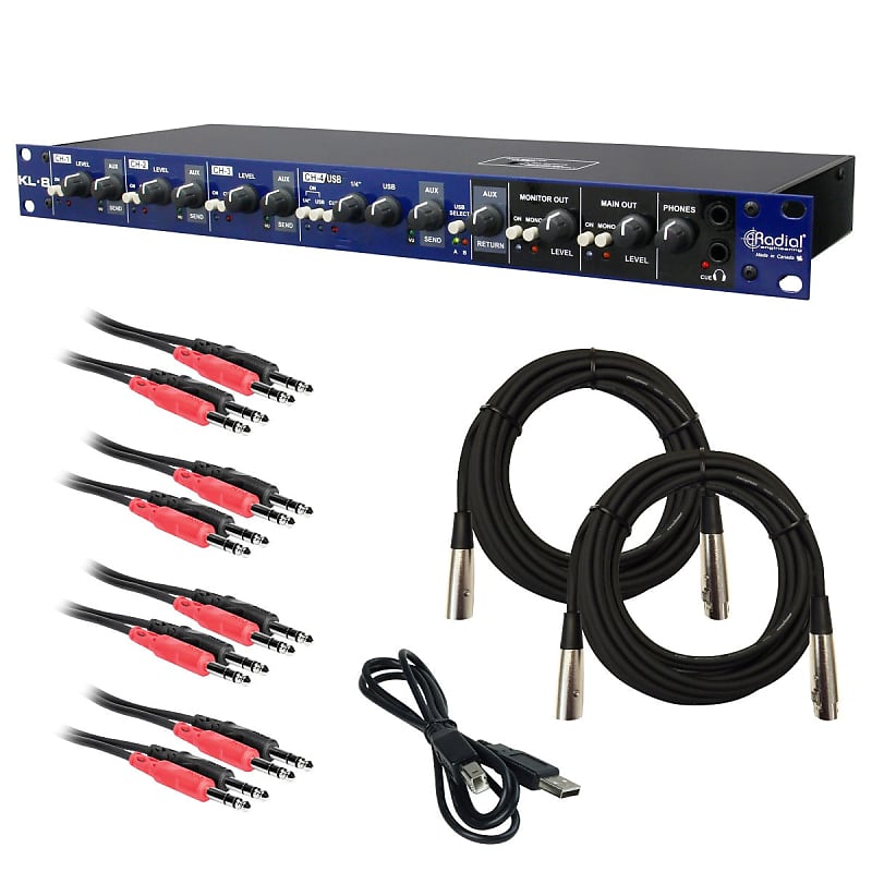Radial KL-8 Rackmount Keyboard Mixer CABLE KIT | Reverb