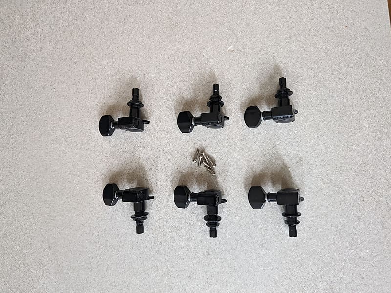 Grover 406BC Mini Rotomatic Locking Tuners 3 +3 Black Chrome | Reverb