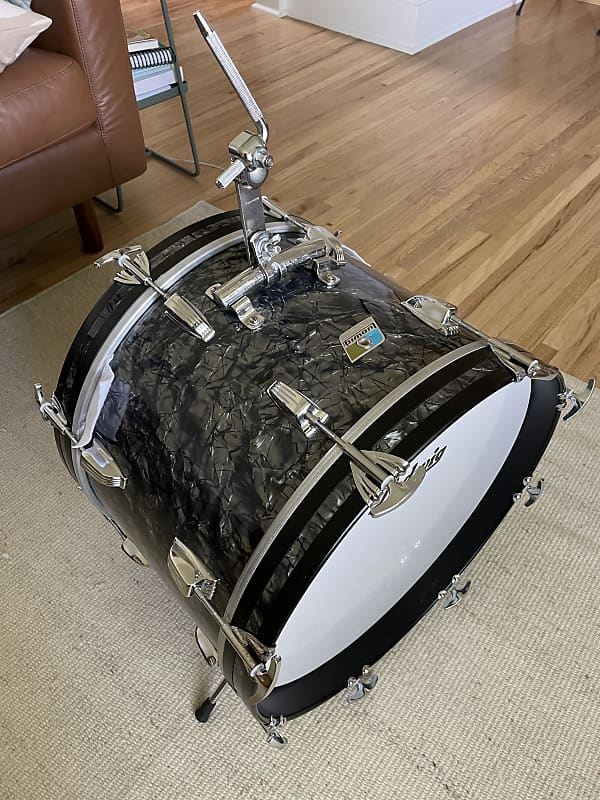 Ludwig 70's Jazzette 12x18" Bass Drum - Rewrapped Black | Reverb