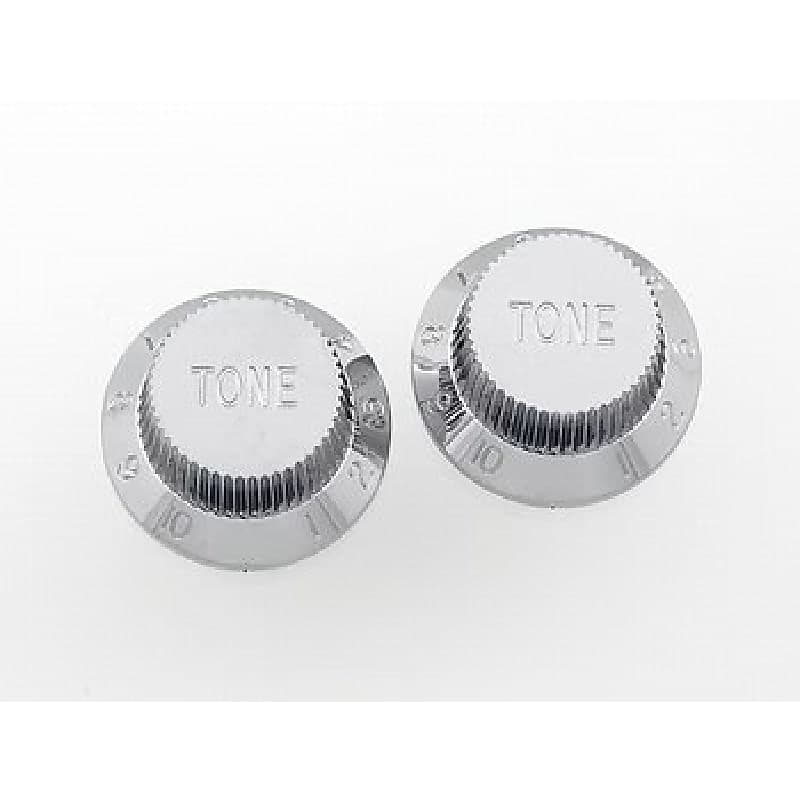 Allparts PK-0153-010 Set of 2 Chrome Plastic Tone Knobs | Reverb