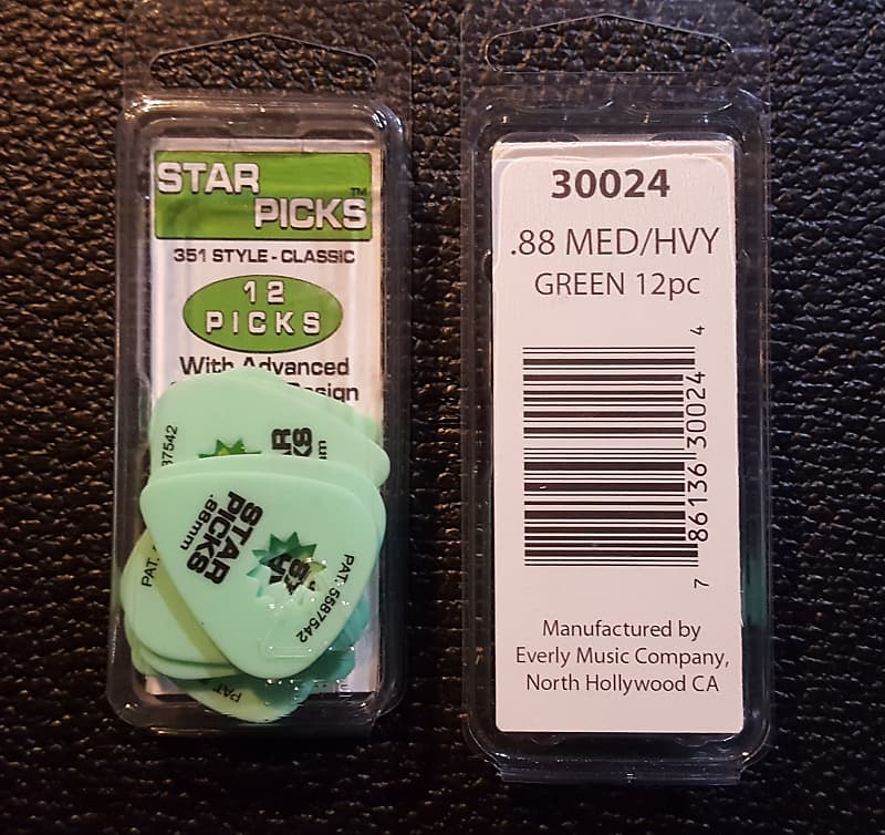 Star Picks 30024 .88 Medium/Heavy Green 12pc 351-Style | Reverb