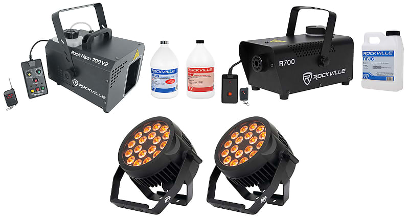 (2) American DJ 18P HEX IP Outdoor RGBAW+UV LED DMX Par Wash | Reverb