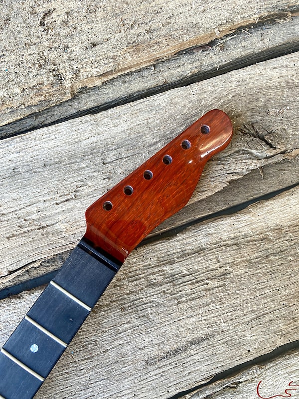 Guitar Mill T-Style Replacement Neck / 2 pc. Padouk & Ebony / | Reverb