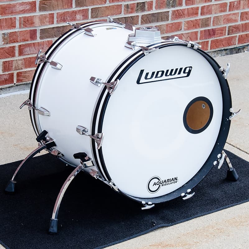 Early 80's Ludwig 22" x 16" White Cortex Bass Drum, Modular | Reverb