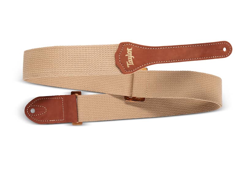 Taylor 2" GS Mini Cotton Strap, Tan with Amber Buckle | Reverb