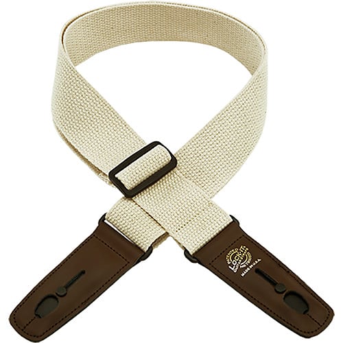 Lock-It Straps Cotton Series 2" Strap, Natural With Brown | Reverb