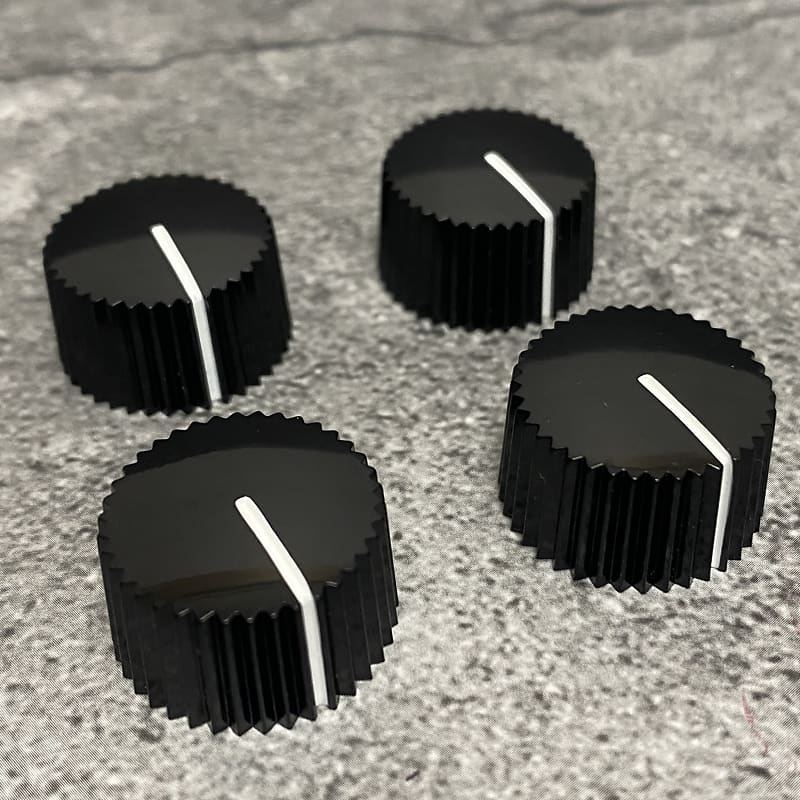 4x Black Vintage Style Cupcake Knobs Serrated Guitar Pedal | Reverb