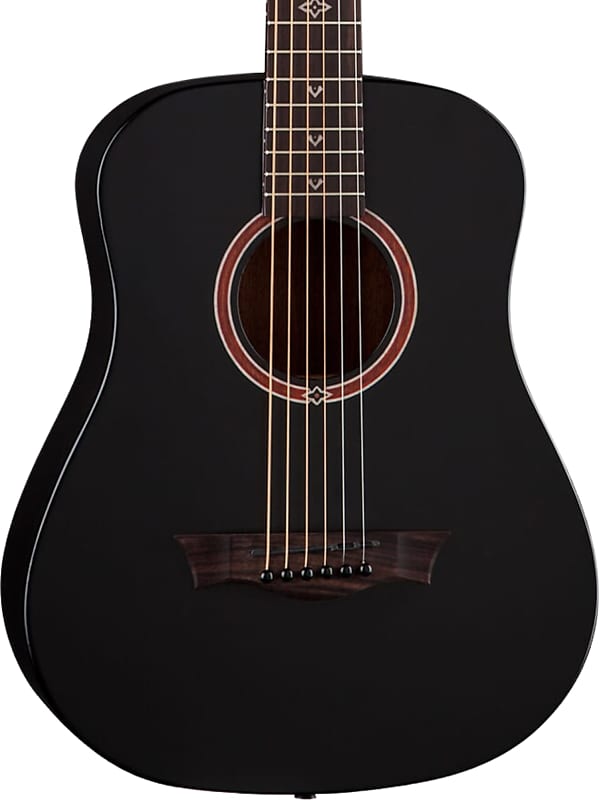 Dean Flight Travel Acoustic Guitar, Mahogany Top, Black Satin | Reverb