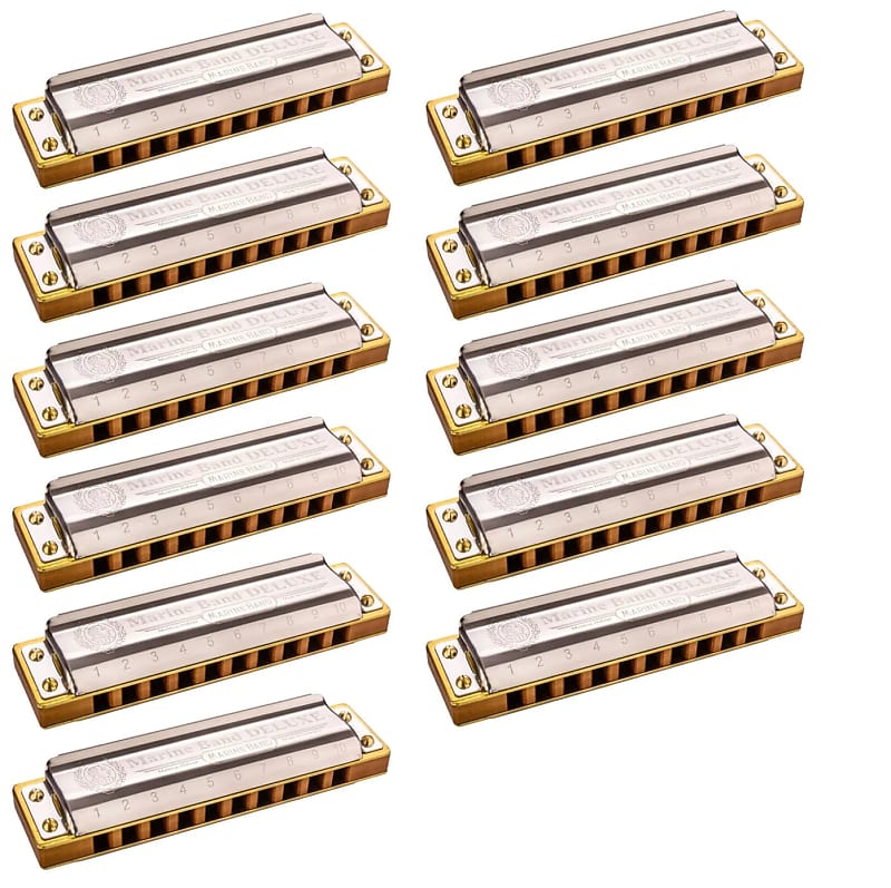 Hohner Marine Band Deluxe M2005 Harmonica Set (11 Piece Full | Reverb