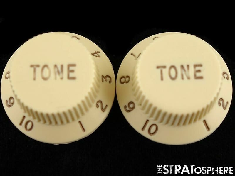 2 Fender Road Worn Stratocaster Strat TONE KNOBS Aged White | Reverb