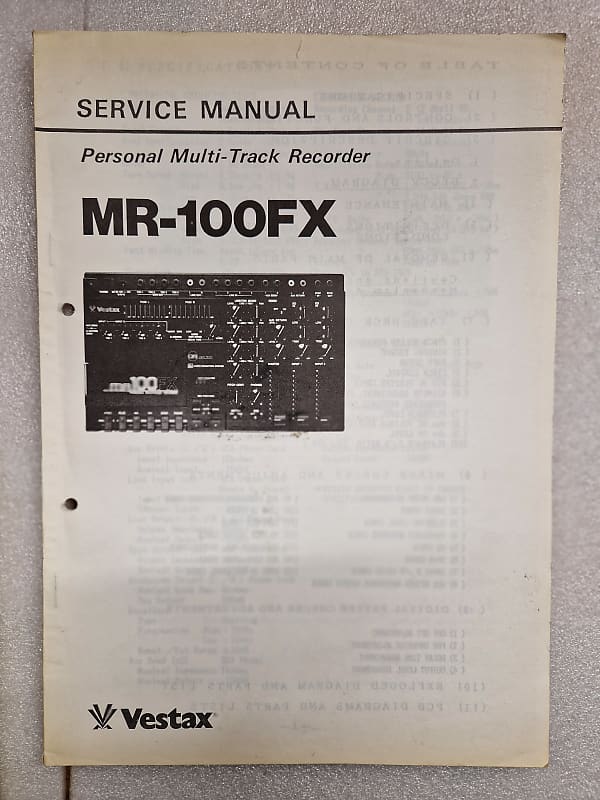 Vestax MR-100FX Service Manual | Reverb