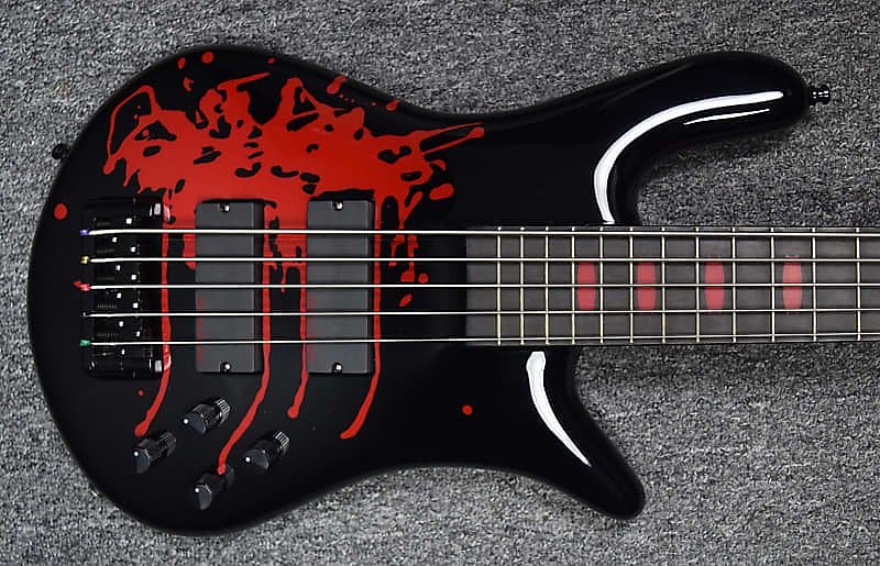 Spector Euro 5 Alex Webster Signature Model, Black w/ Blood | Reverb