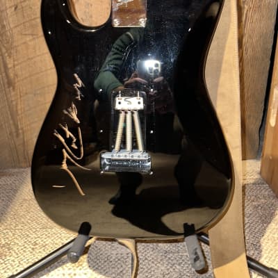 Squier Stratocaster 1983 Black Custom Paint Job | Reverb