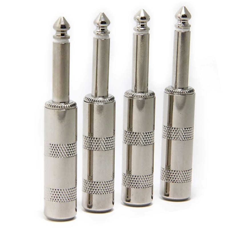 4-Pack Audio 1/4" Plugs Ts Jumbo Plugs Solder Type For | Reverb