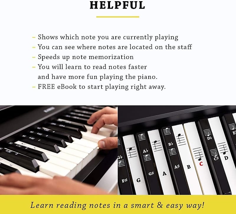 Piano + Keyboard Sheet Music Stickers for 49 | 61 | 76 | 88 | Reverb