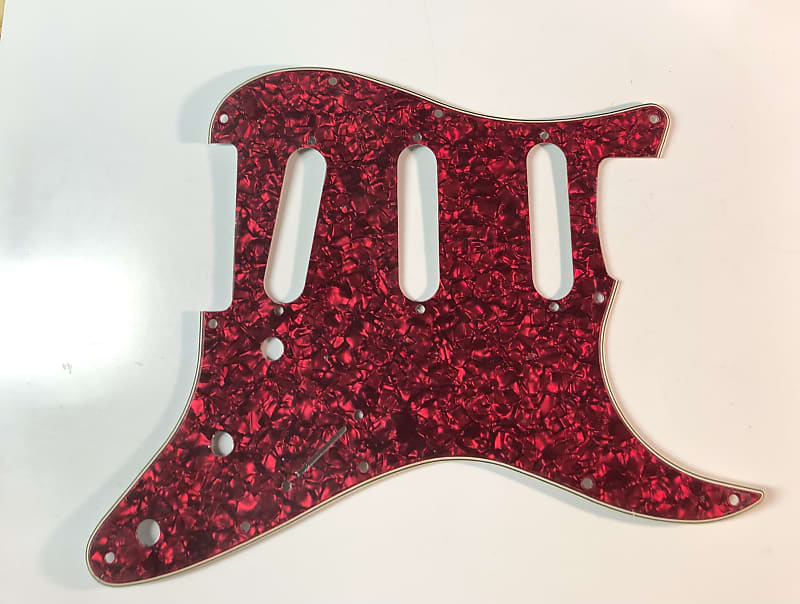 Fender 4-Ply MOTO Stratocaster Pickguard - Red Pearloid | Reverb