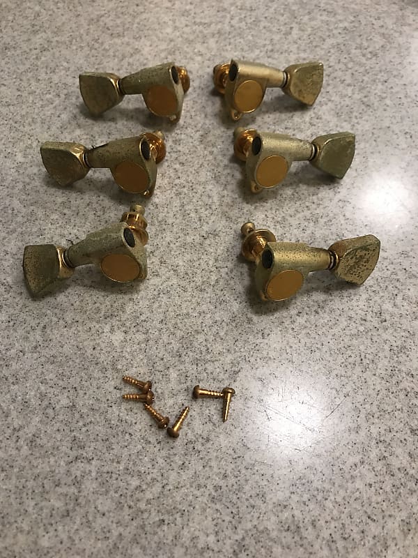 Vintage Gotoh Keystone Tuning Machines #3 Tuners Heads Gold | Reverb