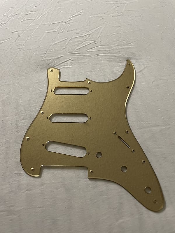 Fender Stratocaster Pickguard SSS (12-Hole) Gold Mirrored | Reverb
