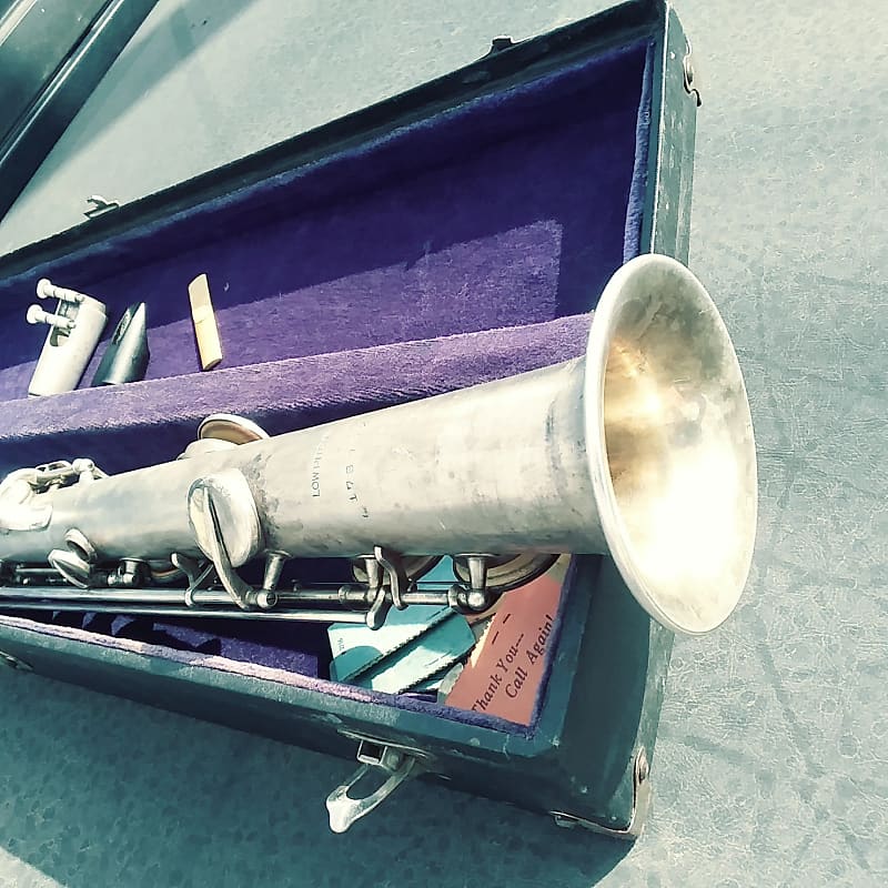 Martin Concertone Soprano Sax Silver w Gold Wash & Martin MPC | Reverb