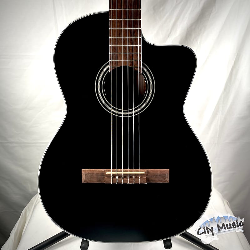Takamine GC2CE-BLK Classical Guitar - Black Gloss, Free | Reverb