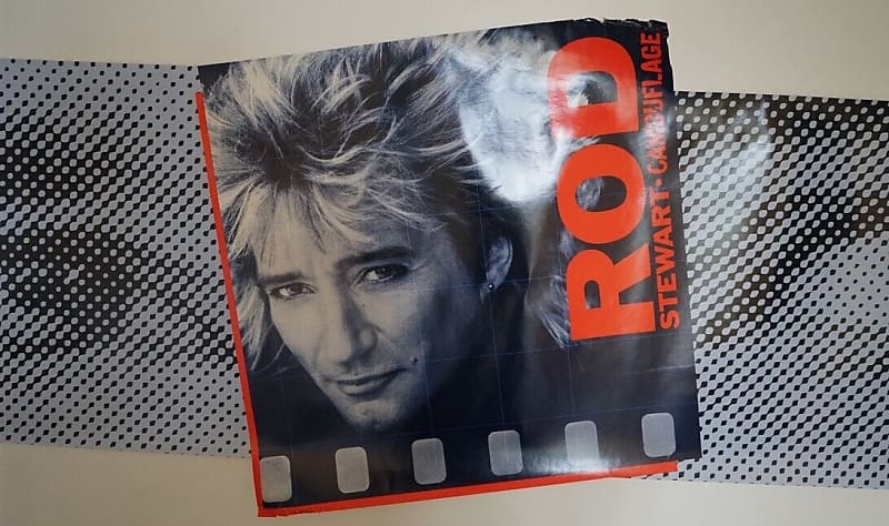 ROD STEWART Rare Meisel Promo Poster Camouflage 58" x | Reverb Canada