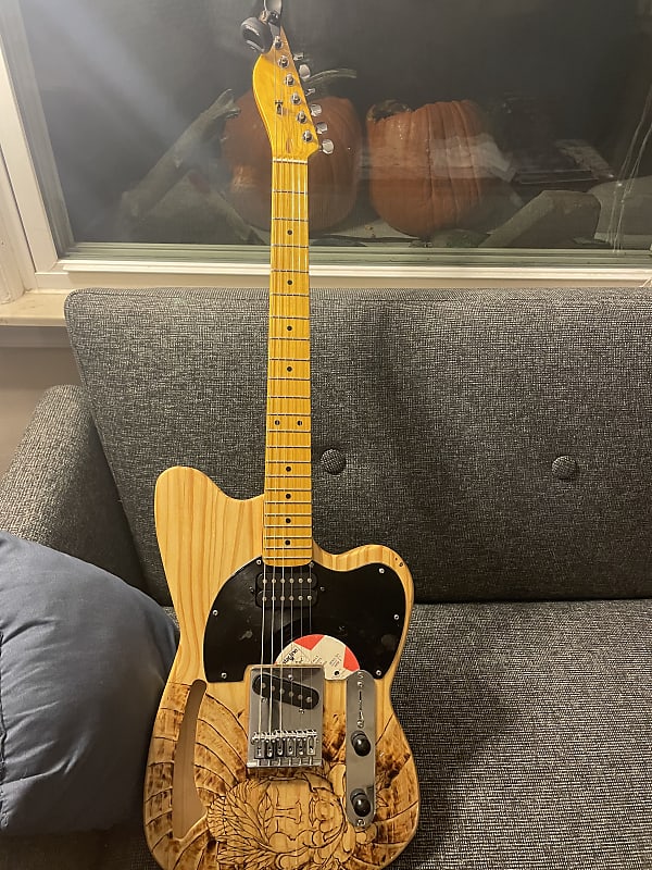 Partscaster Buddhacaster Custom woodburned | Reverb